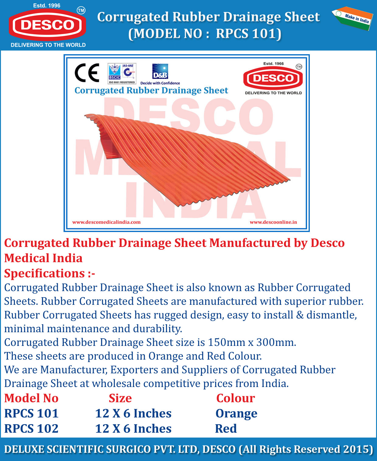 Corrugated Rubber Drainage Sheet - Manufacturers, Exporters & Suppliers ...