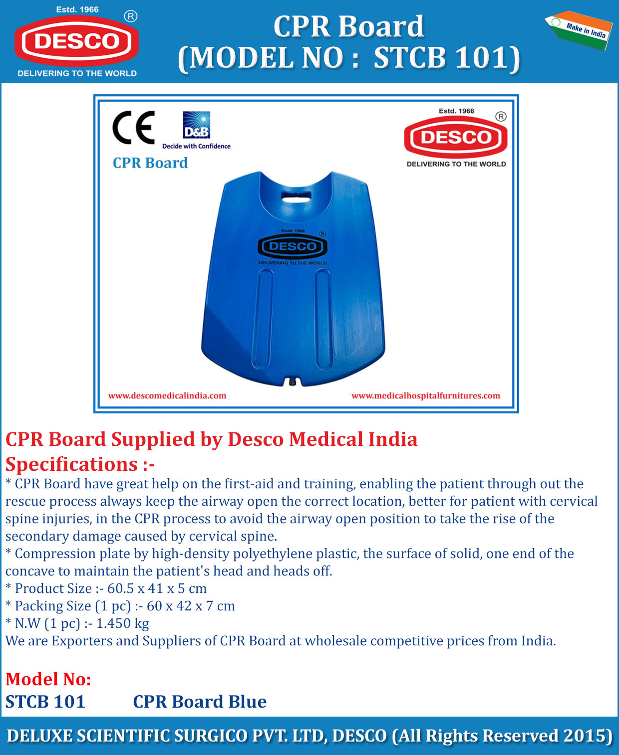 Ambulance CPR Board Manufacturer and Exporter in India | DESCO