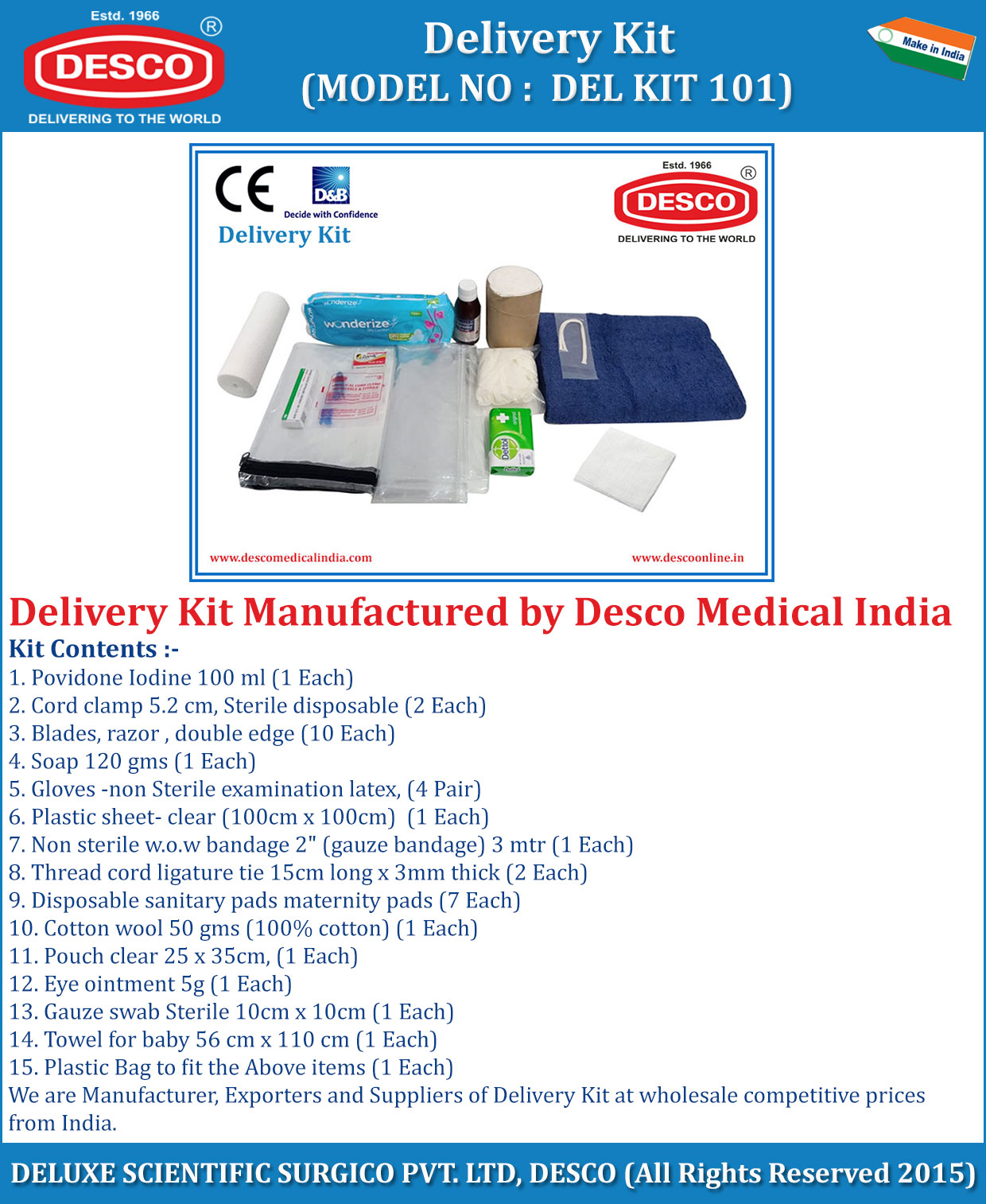 Medical Disposable Delivery Kits - Manufacturers, Suppliers & Exporters ...