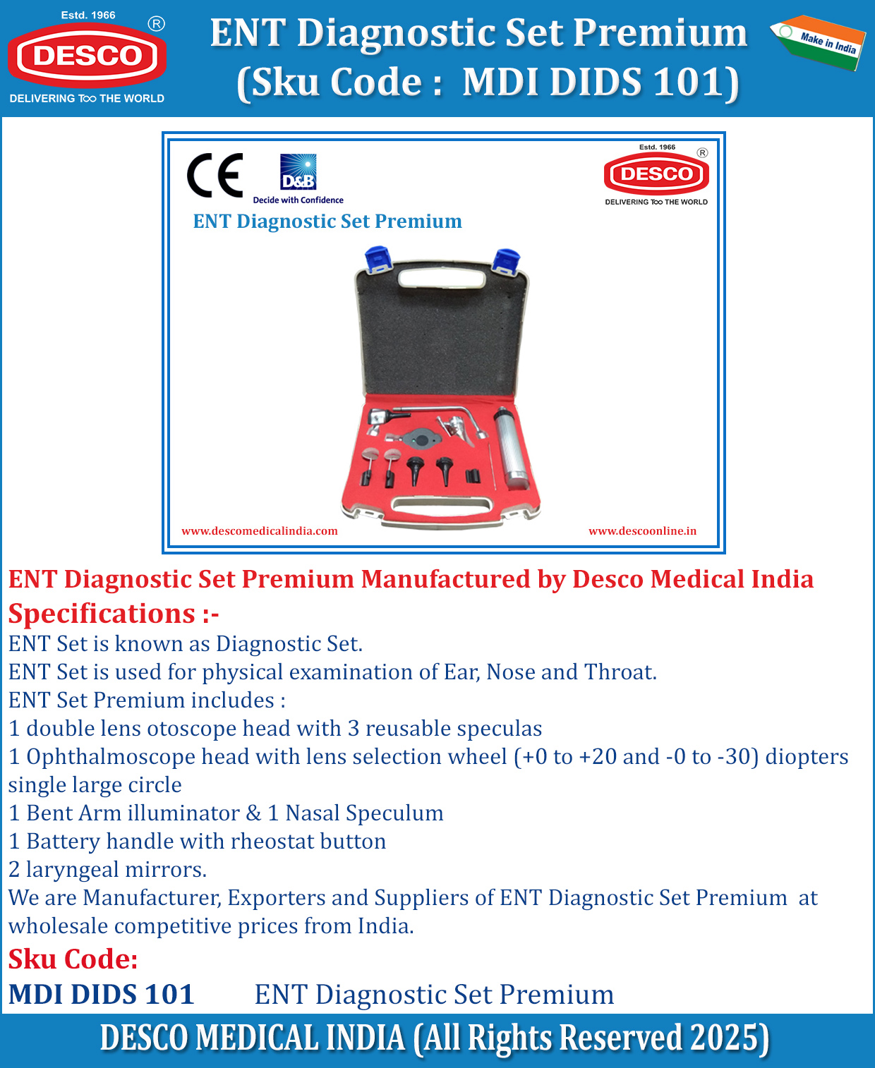 Premium ENT Diagnostic Set for Clinics & Hospitals