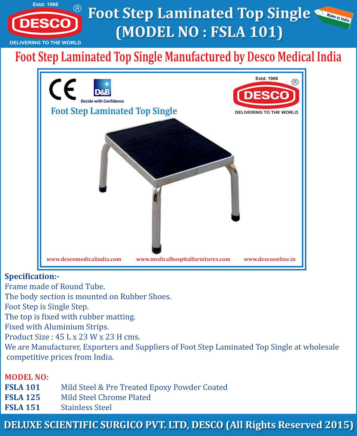 Medical Foot Step Laminated Top Single - Manufacturers, Exporters ...