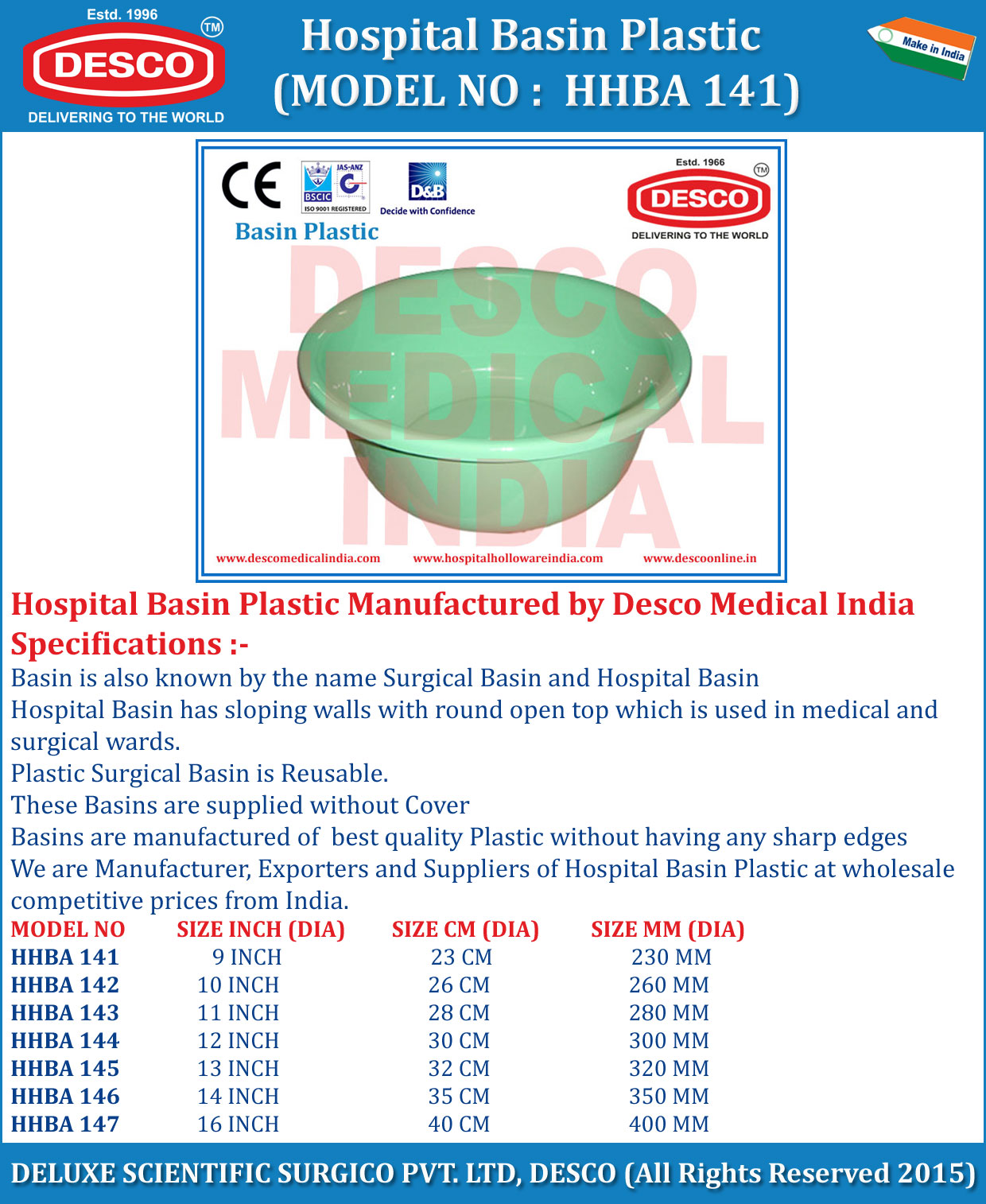 Patient Plastic Wash Basin - Manufacturers, Suppliers & Exporters India