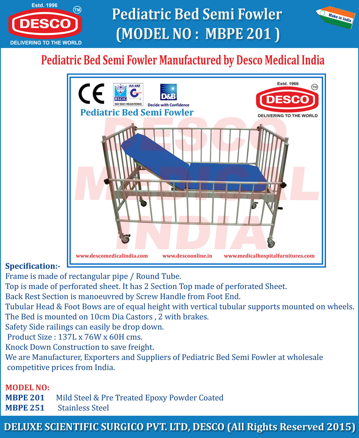 Medical Pediatric Bed Semi Fowler - Suppliers, Manufacturers ...