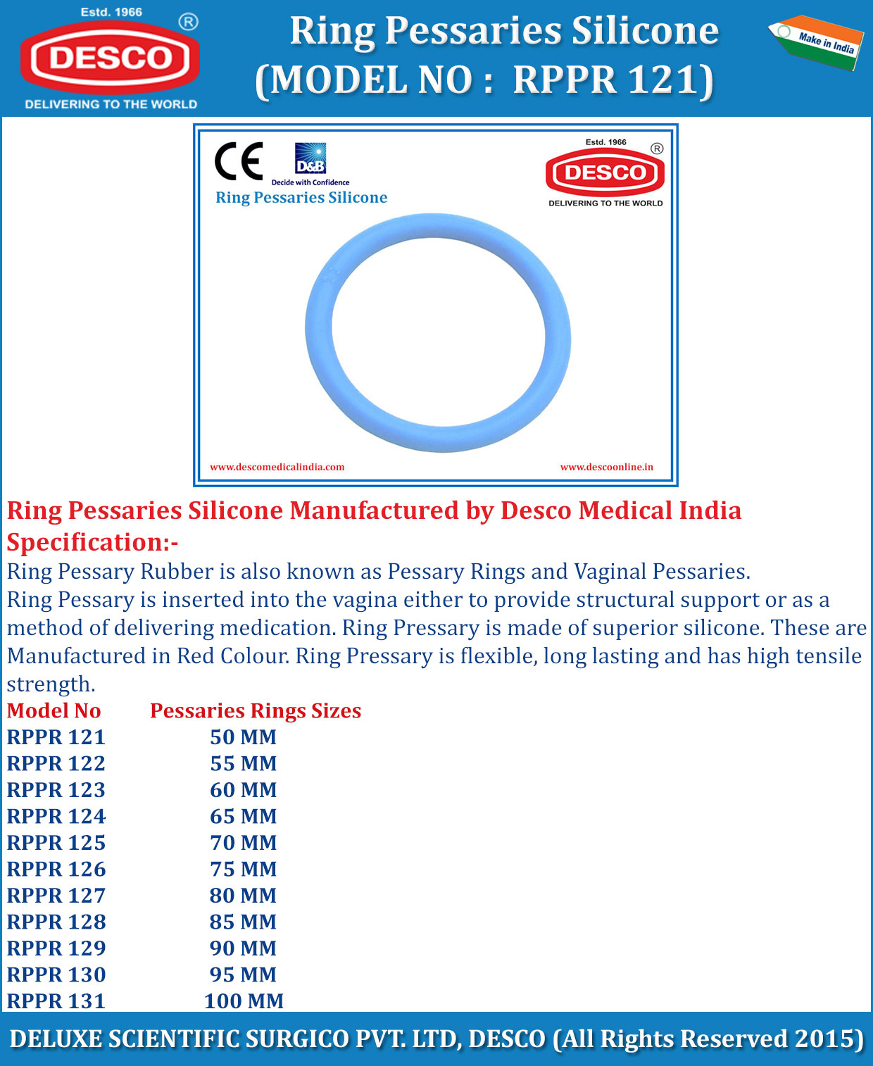 Silicone Vaginal Pessaries Rings – Manufacturers and Exporters India