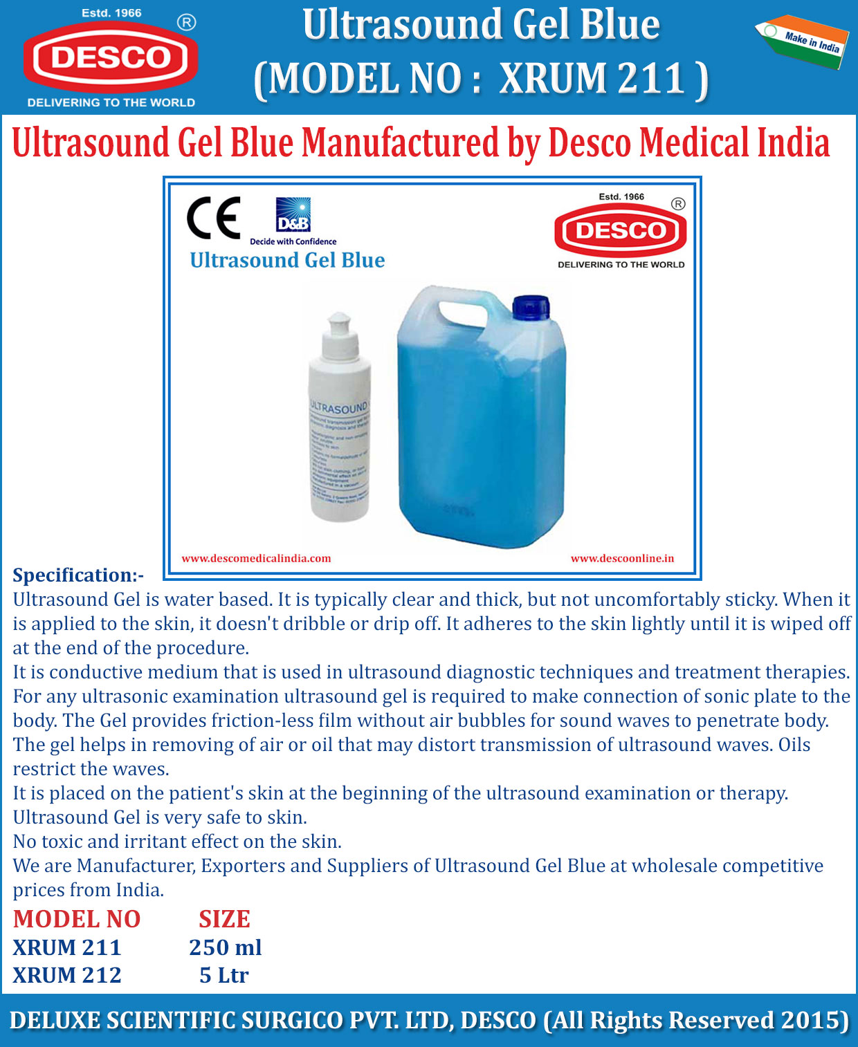 Ultrasound Gel Blue | Desco