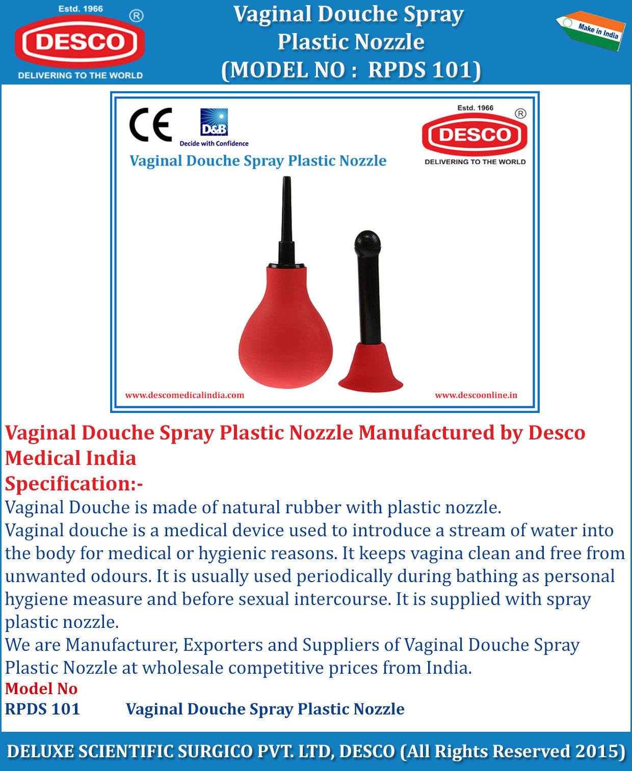 Vaginal Douche Spray Plastic Nozzle - Manufacturers, Exporters ...